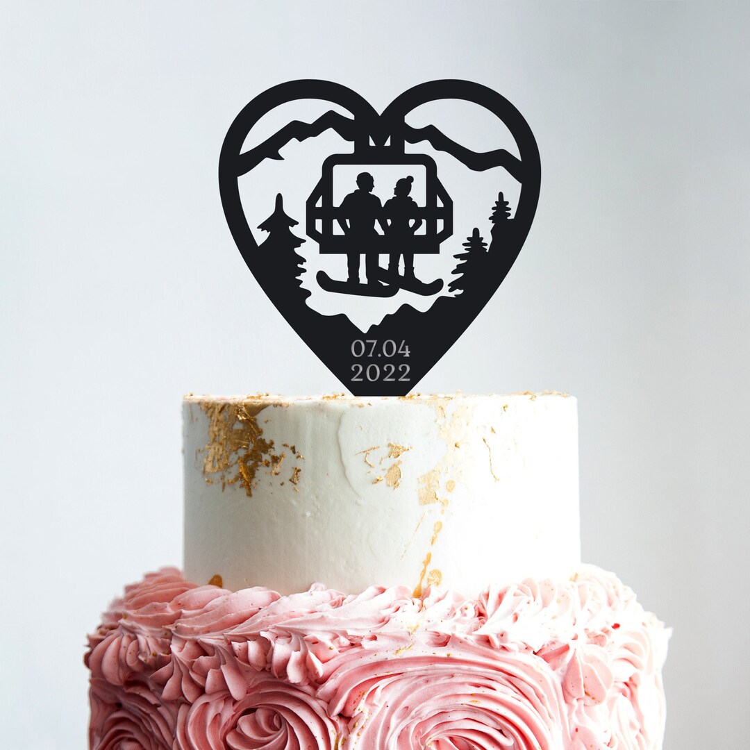 Mountain Ski Resort Wedding Snowboard Cake Topper,snowboarding Winter ...