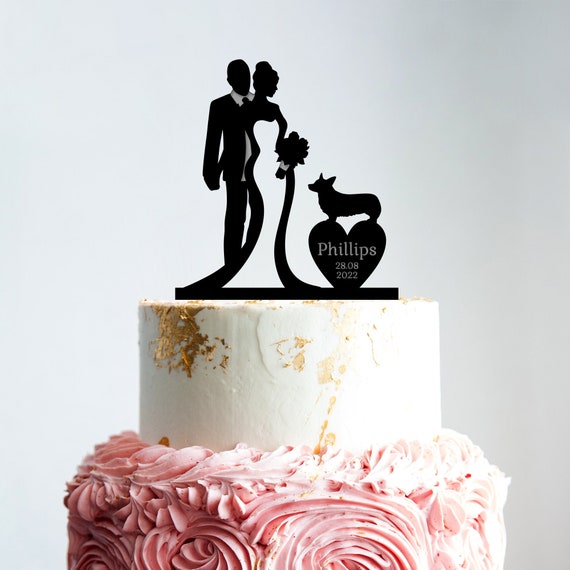 Corgi Wedding Cake Toppercake Topper With Dogmr and Mrs Cake - Etsy