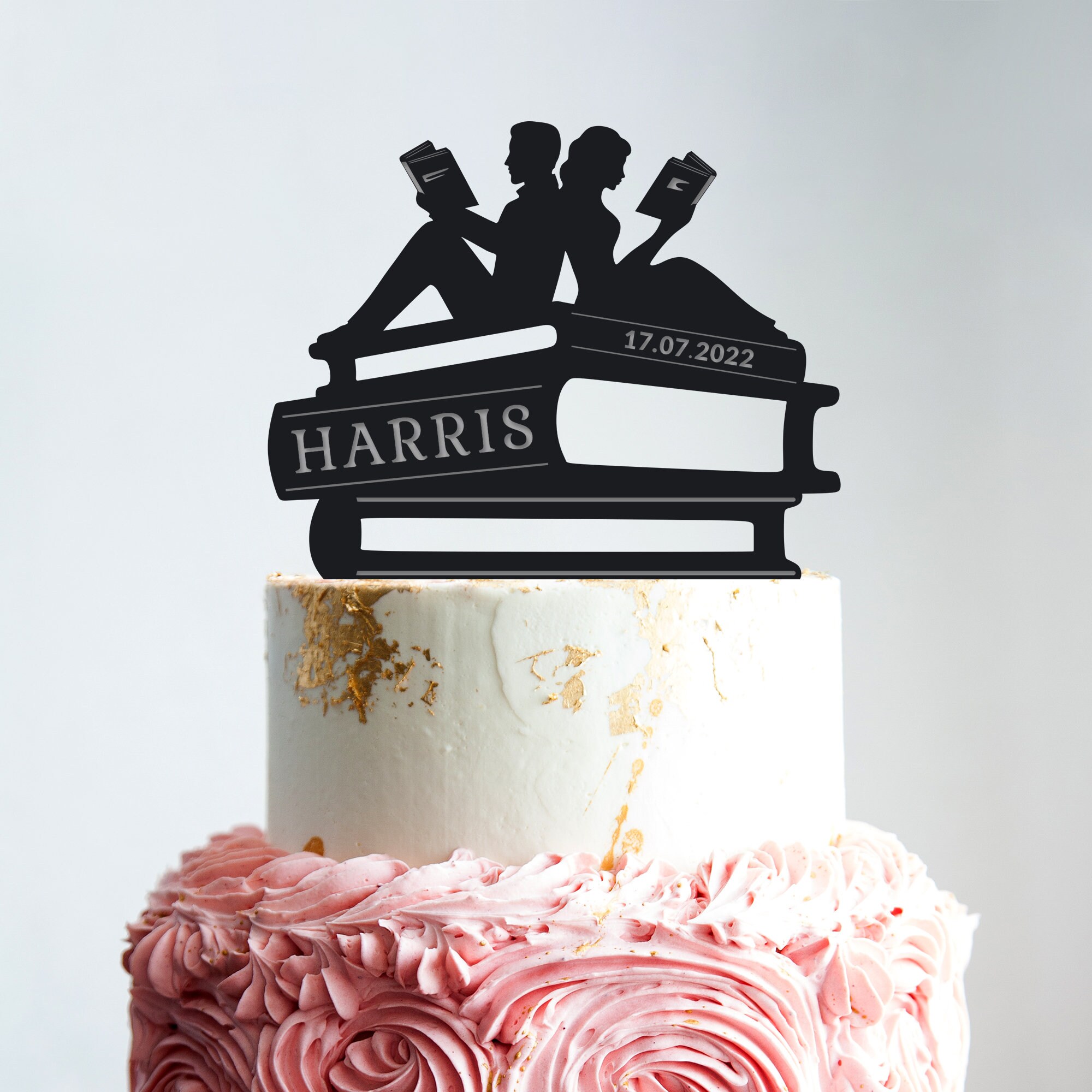 Book cake topper weddingliterary wedding cake toppercomic | Etsy