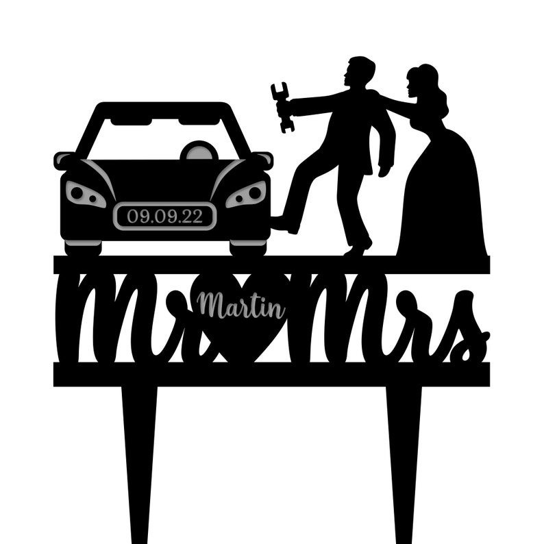 Auto Mechanic Wedding Cake Topper,funny Mechanic Wedding Mr and Mrs ...