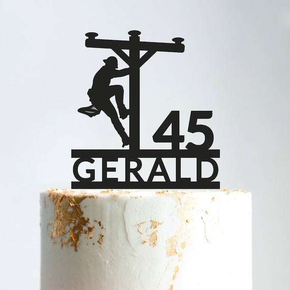 Electrician Birthday Cake Topper Customlineman Birthday Cake | Etsy