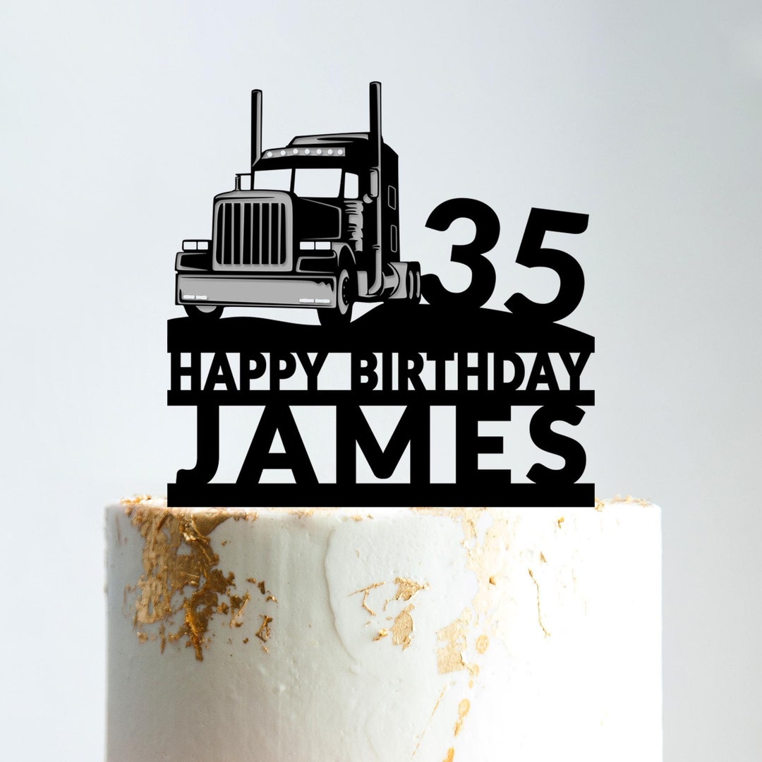 Truck Birthday Cake Topper, Semi Truck Birthday Cake Topper, Trucker ...