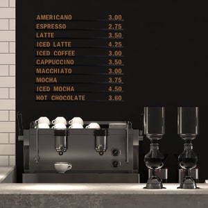 Menu Board, Changeable Menu Rails, Wall Mounted Menu Board, Wooden ...