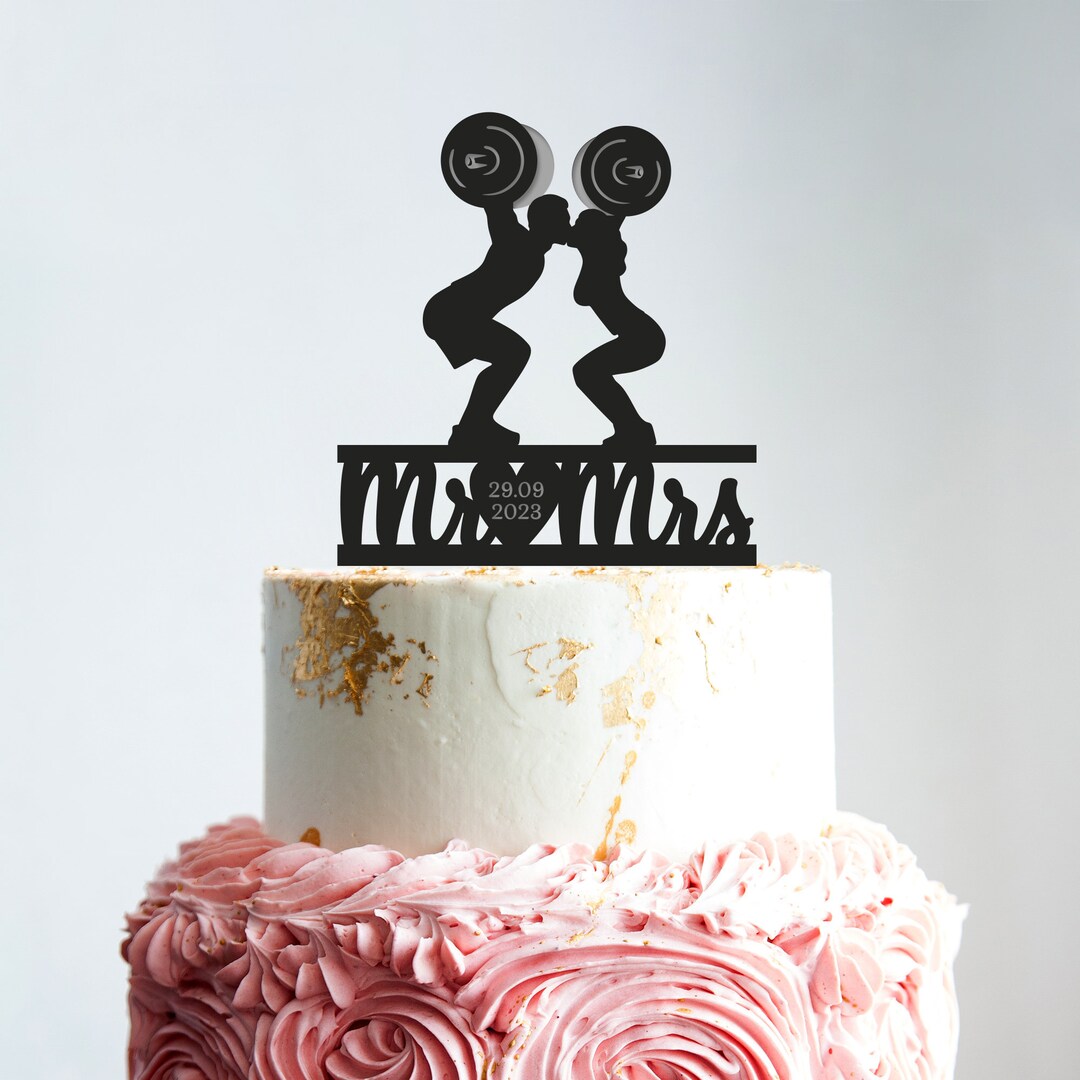 Weightlifting Cake Topper,mr and Mrs Wedding Crossfit Cake Topper ...