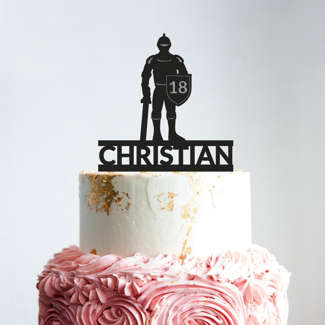 Custom Knight Cake Topper Birthday,knight Birthday Cake Topper,medieval ...