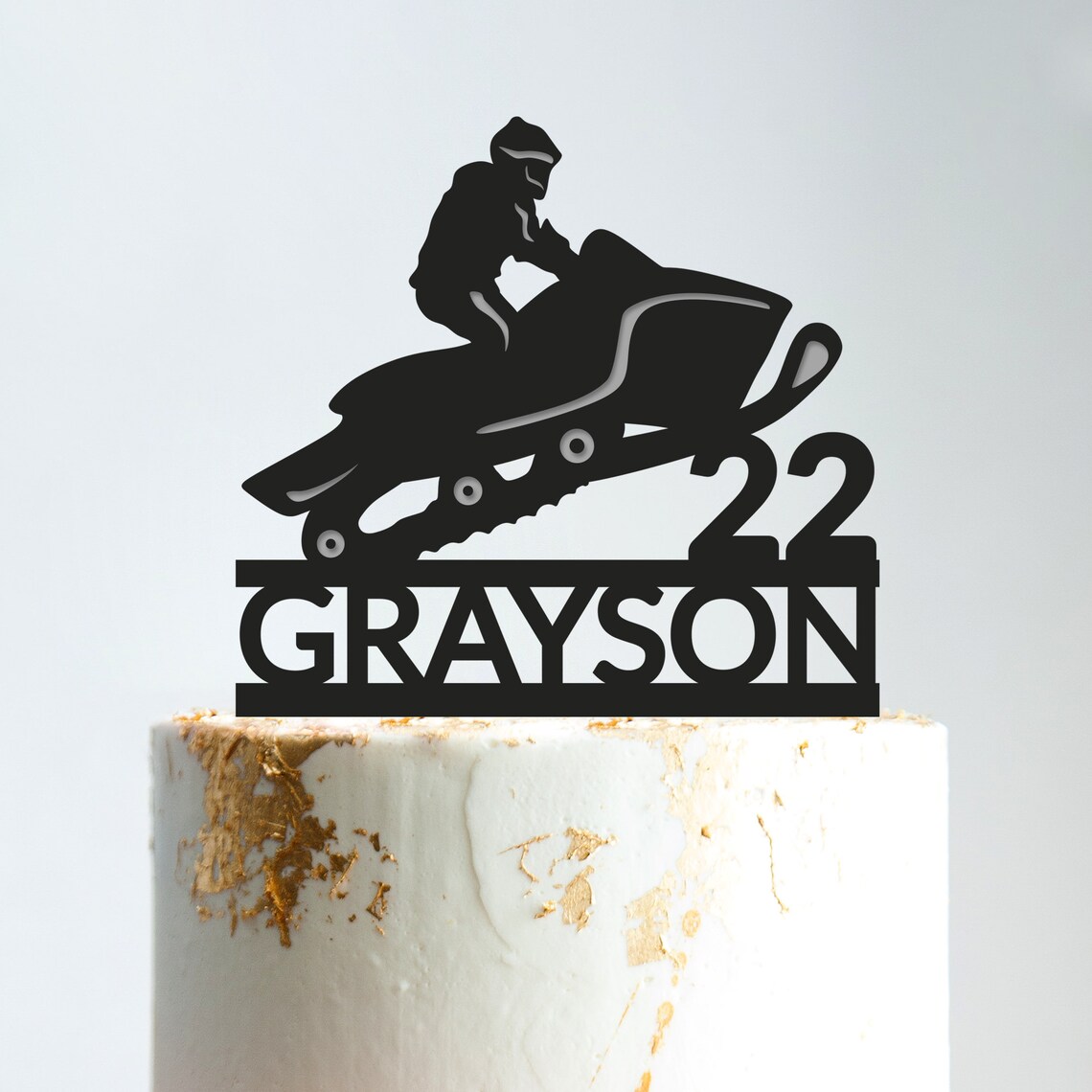 Snowmobile cake topper birthdaycustom cake topper snowmobile | Etsy