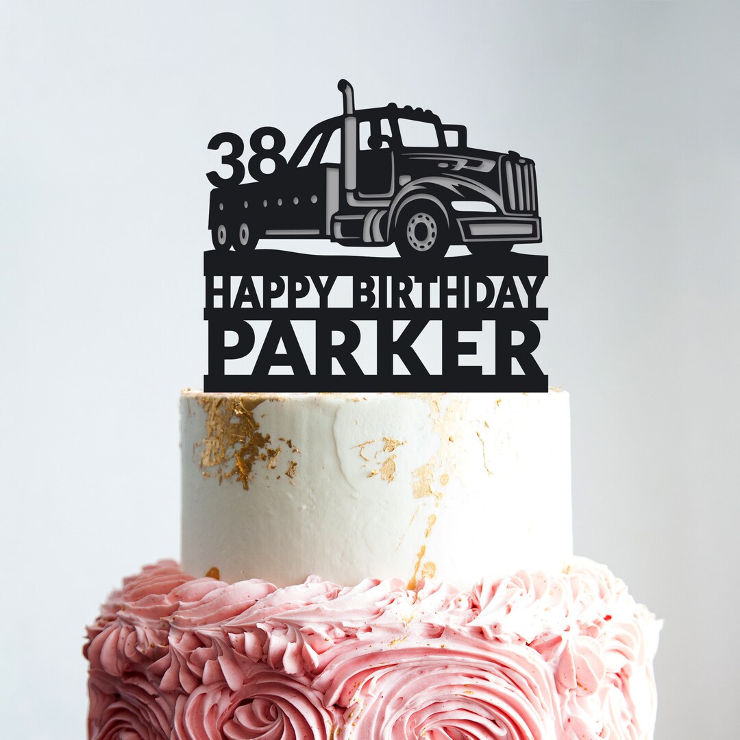 Truck Birthday Cake Topper,trucker Birthday Topper,driver Birthday Semi ...