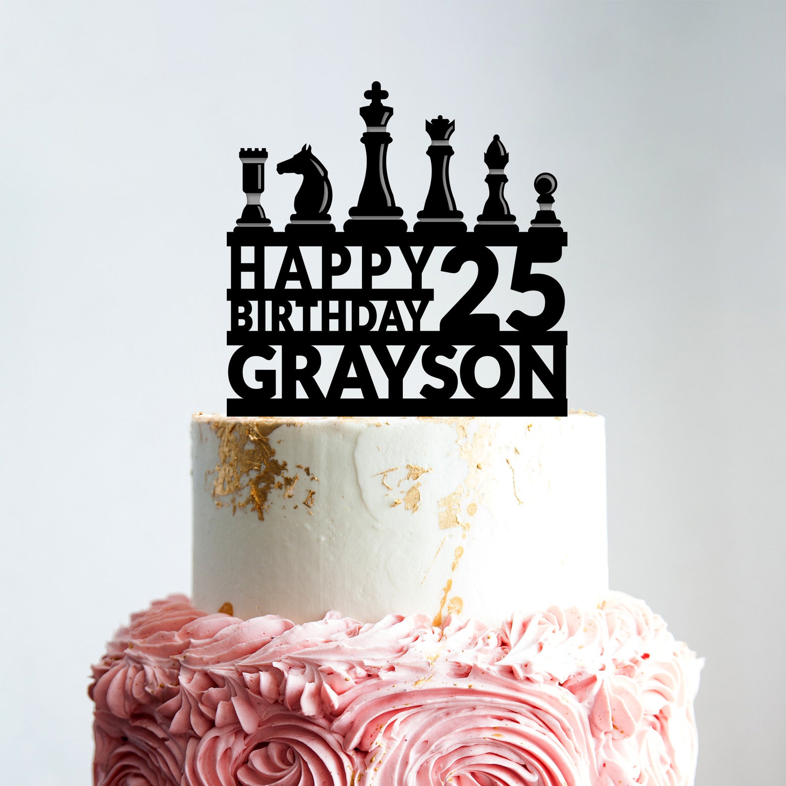 Personalized Chess Cake Topper Birthdaychess Table Birthday | Etsy