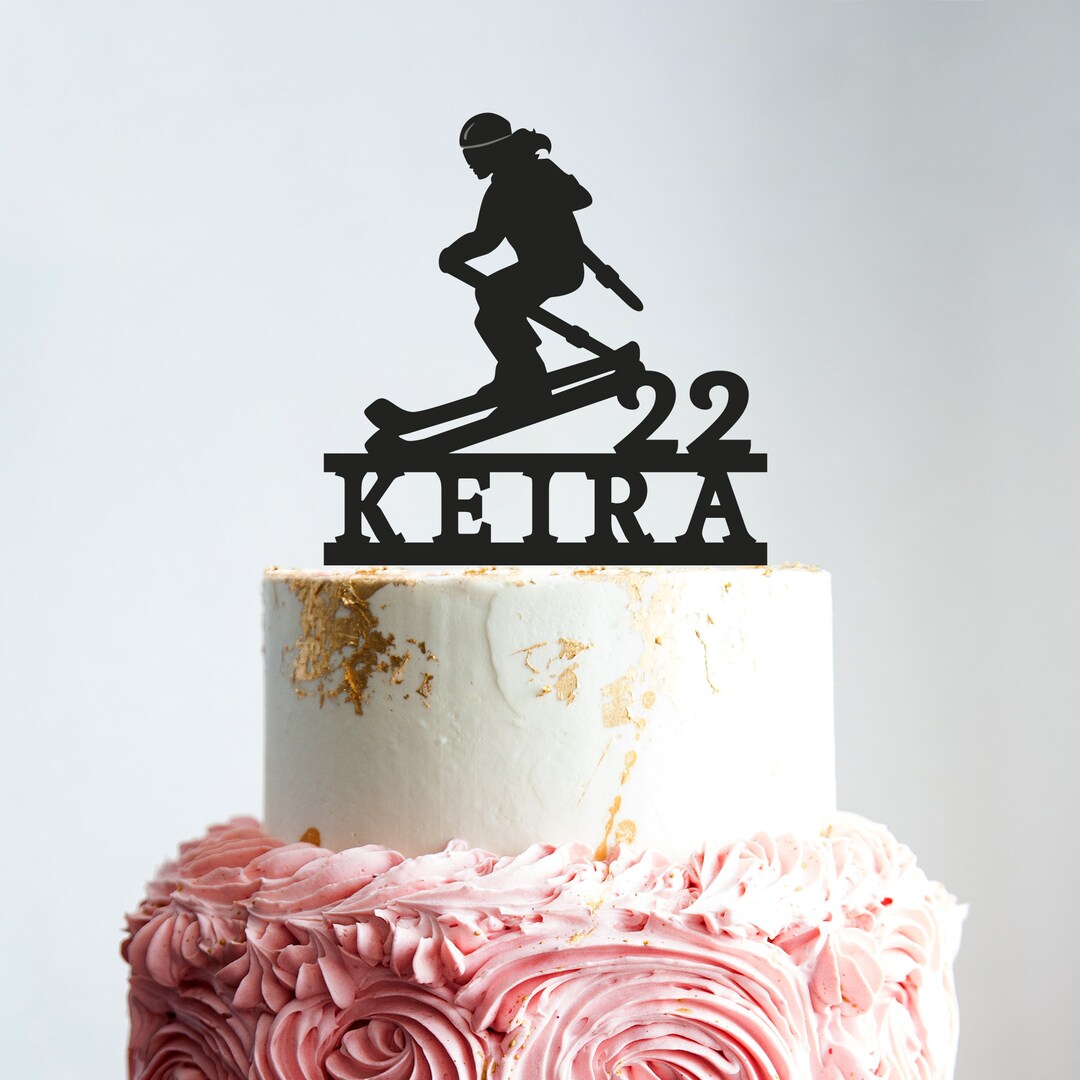 Skiing Birthday Girl Cake Topper,skier Birthday Cake Topper,custom ...