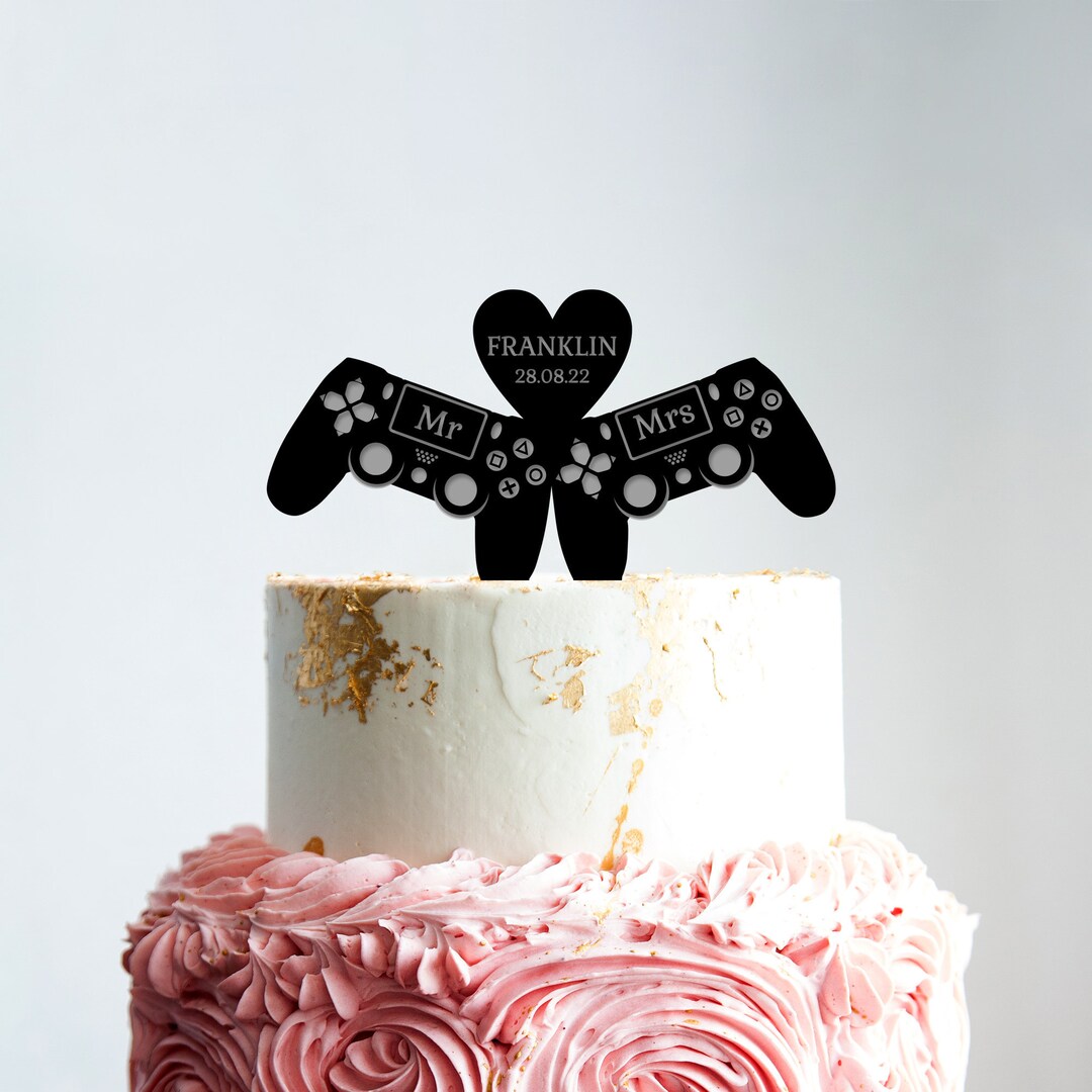 Wedding Cake Topper Game Controllervideo Game Cake Topper - Etsy