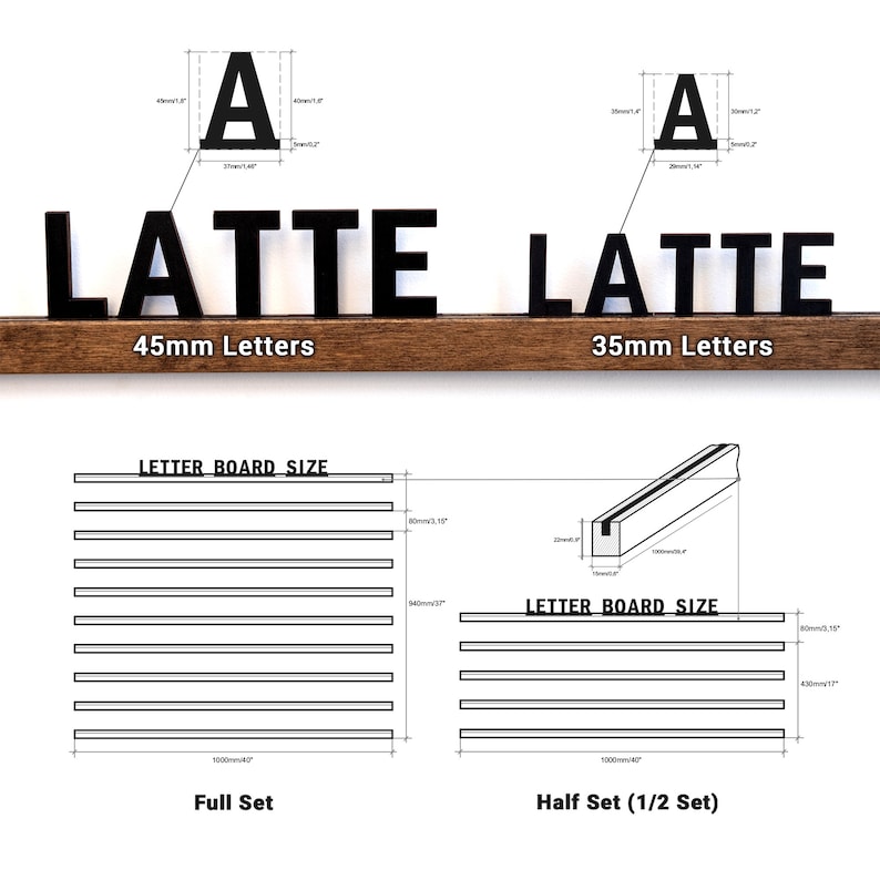 Wall Mounted Menu Rails With Changeable Letterscafe Wall - Etsy