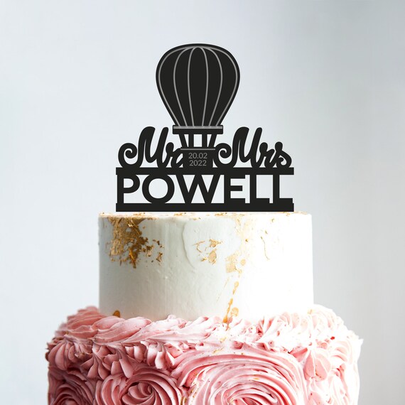 Hot Air Balloon Cake Topper Mr and Mrscustom Air Balloon Cake | Etsy