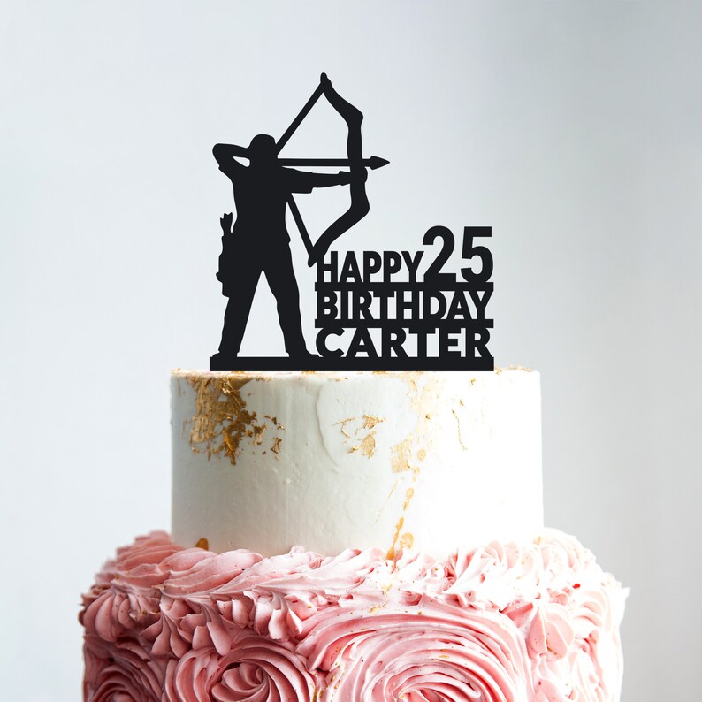 Archer birthday cake topperhunting birthday cake | Etsy