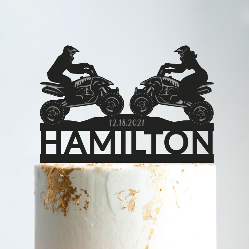 Atv Cake Topper Weddingfour Wheeler Couple Cake Toppercustom | Etsy