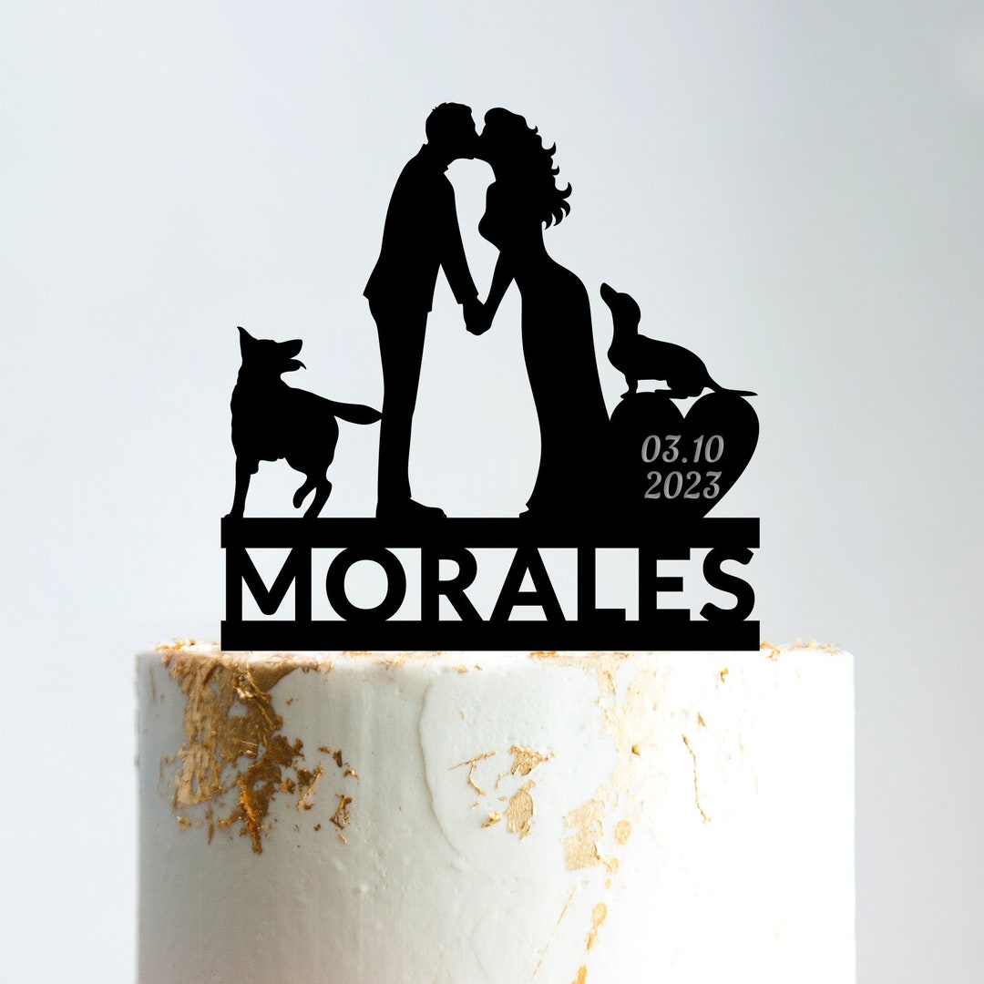 Dachshund Wedding Cake Topper, German Shepherd Cake Topper, Wedding ...