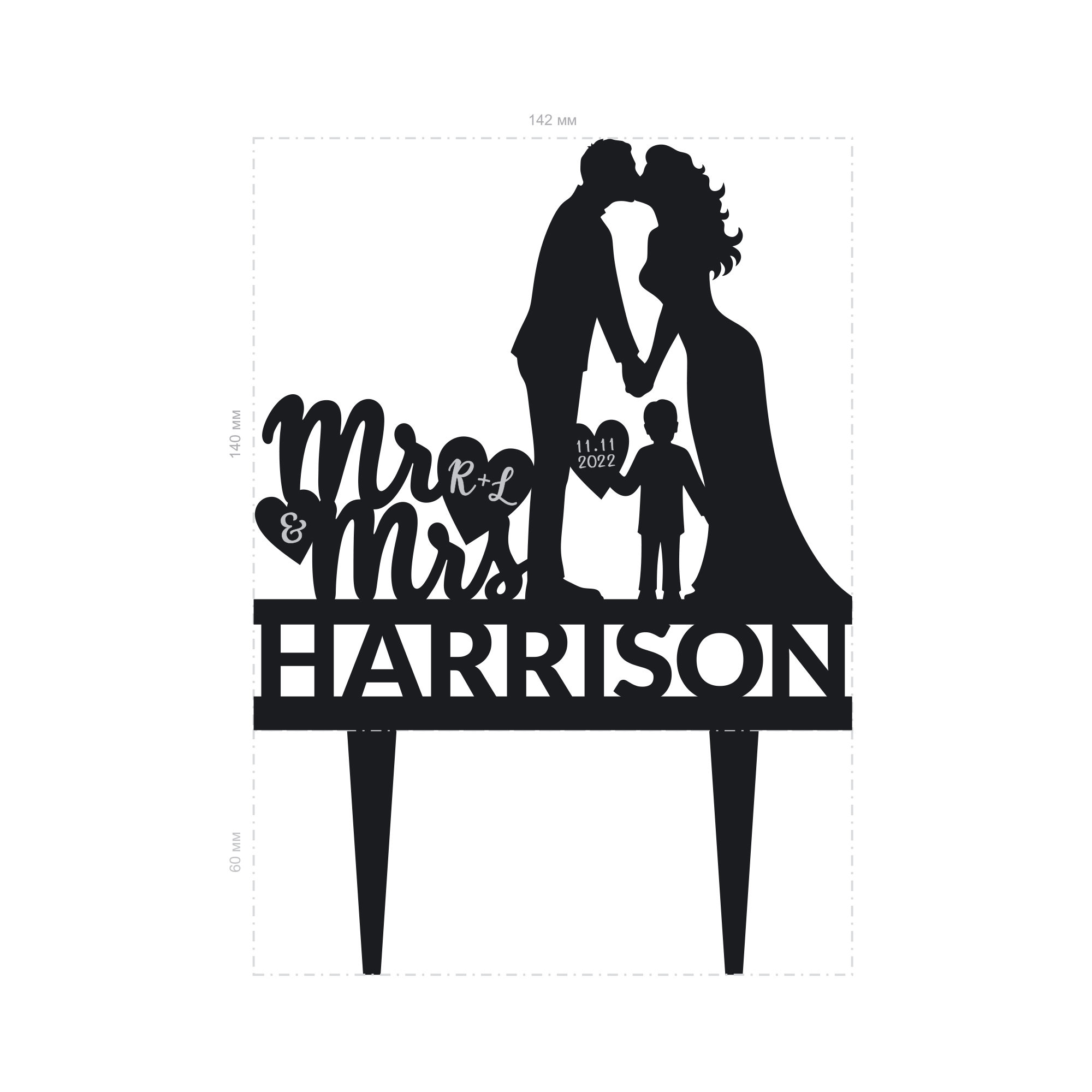 Custom Family Cake Topper With Boy,personalized Family Wedding Topper ...