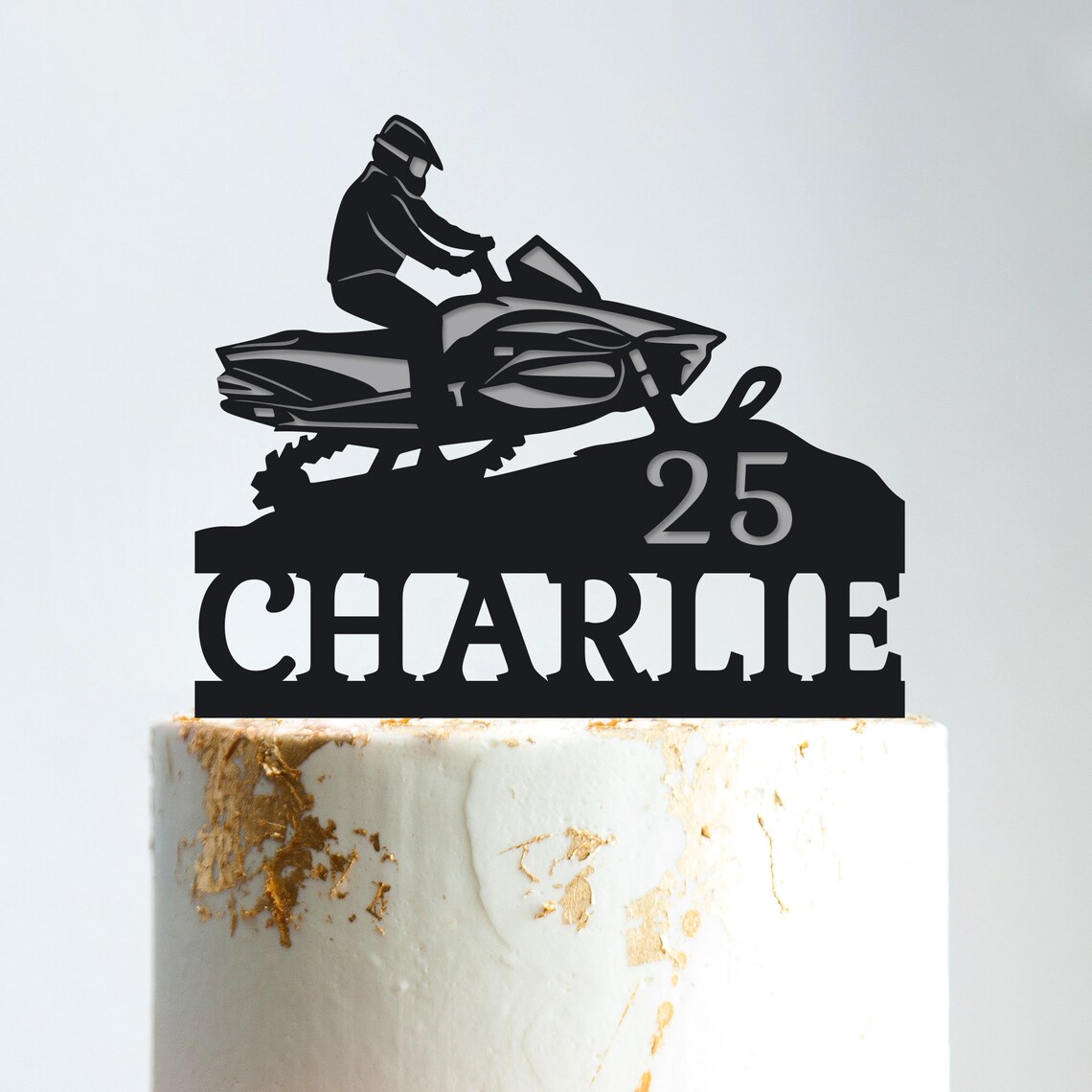 Snowmobile cake topper birthdaycustom cake topper snowmobile | Etsy