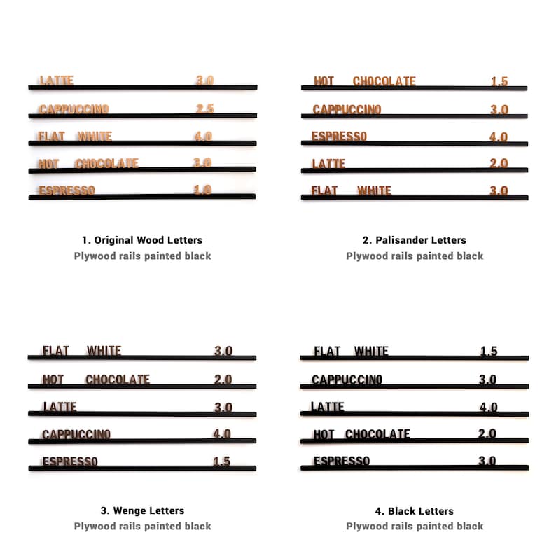 Wall Mounted Menu Rails With Changeable Letterscafe Wall - Etsy