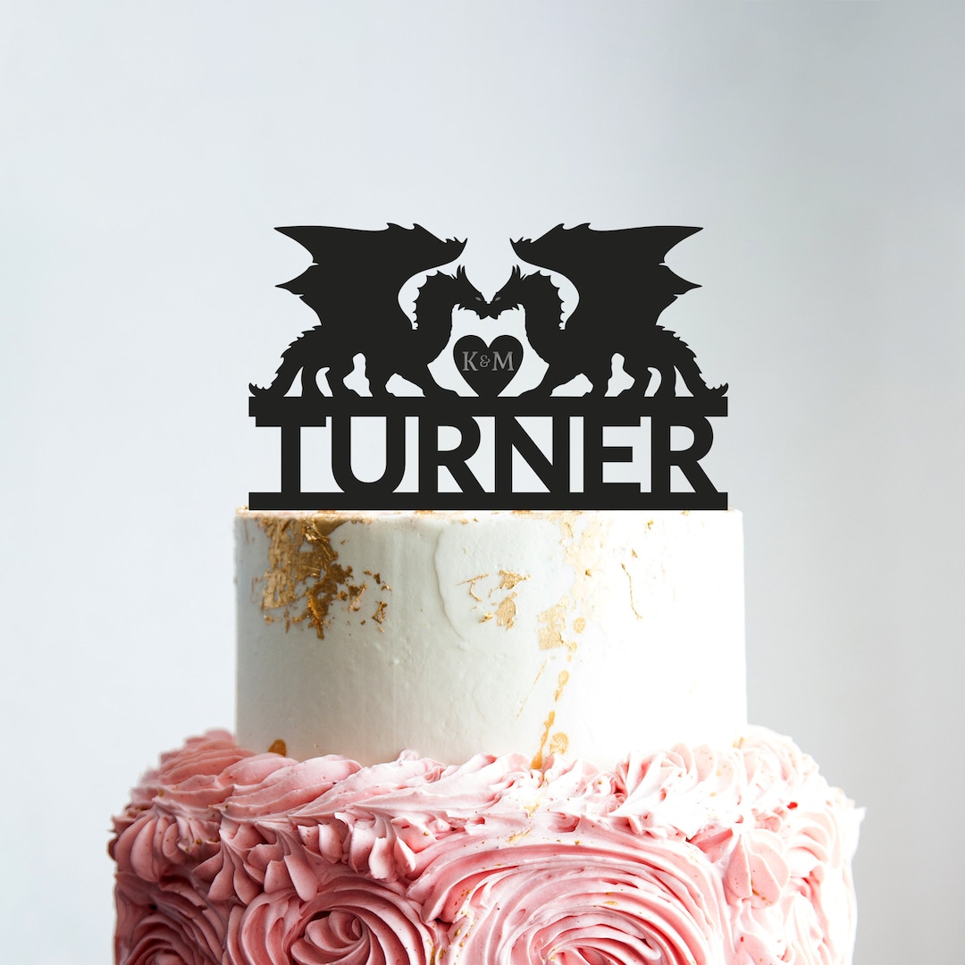Dragon Cake Topper, Wedding Cake Topper, Custom Cake Topper, Acrylic ...