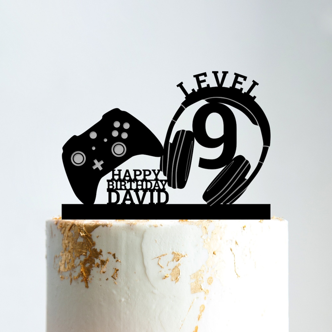 Gamer Birthday Cake Topper, Game Controller Cake Topper, Headphone ...