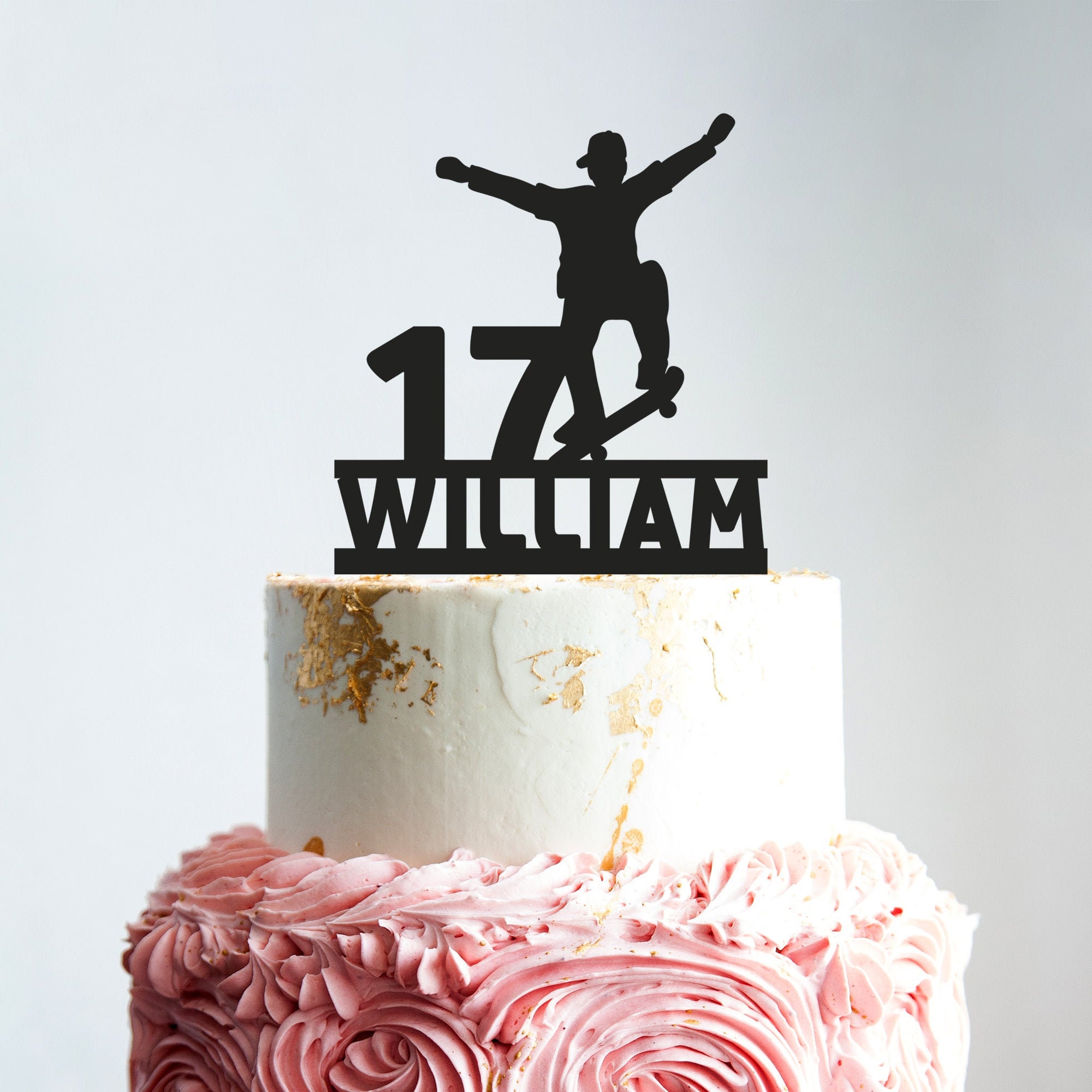 Skate cake topper birthdayskate birthday name cake | Etsy
