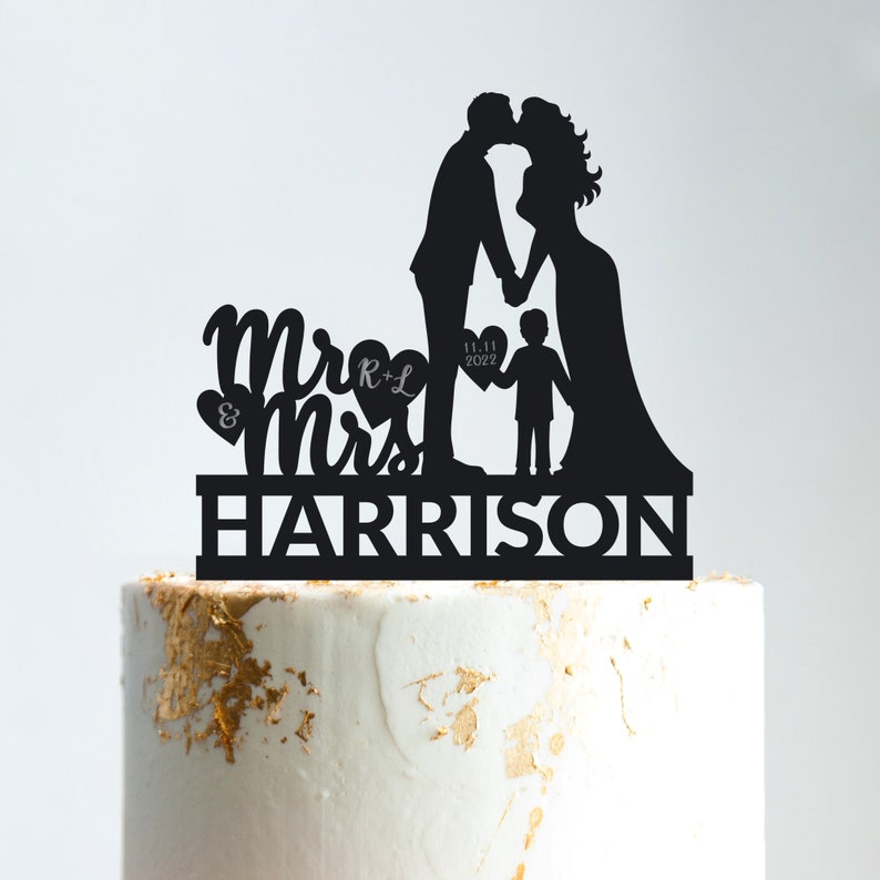 Custom Family Cake Topper With Boy,personalized Family Wedding Topper ...
