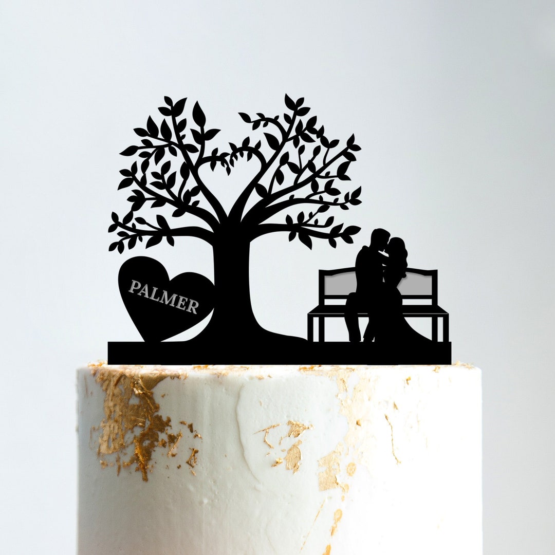 Wedding Cake Topper, Rustic Cake Topper, Tree Cake Topper, Custom Cake ...