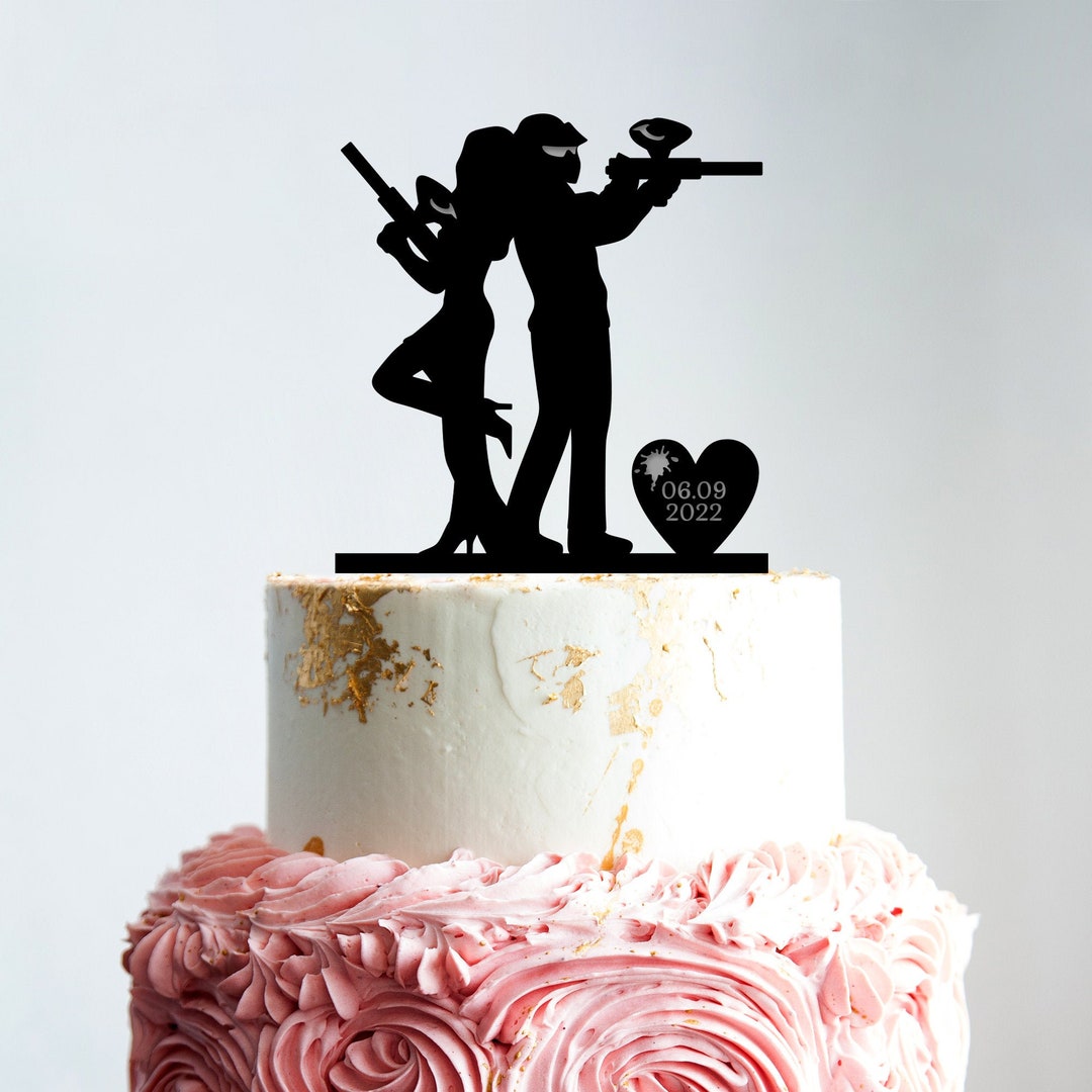Custom Paintball Cake Topper Wedding,personalized Paintball Party Mr ...
