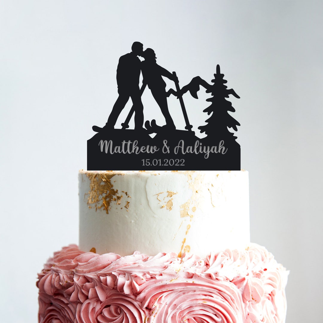 Mountain Snowboard Cake Topper,snowboard Ski Wedding Cake Topper ...