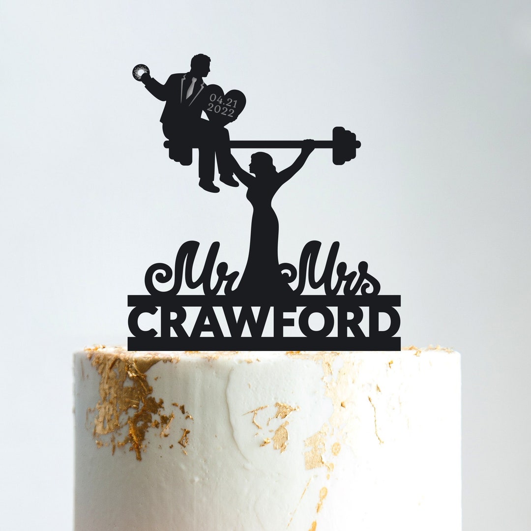 Crossfit Wedding Cake Topper,funny Gym Cake Topper,crossfit Cake Topper ...