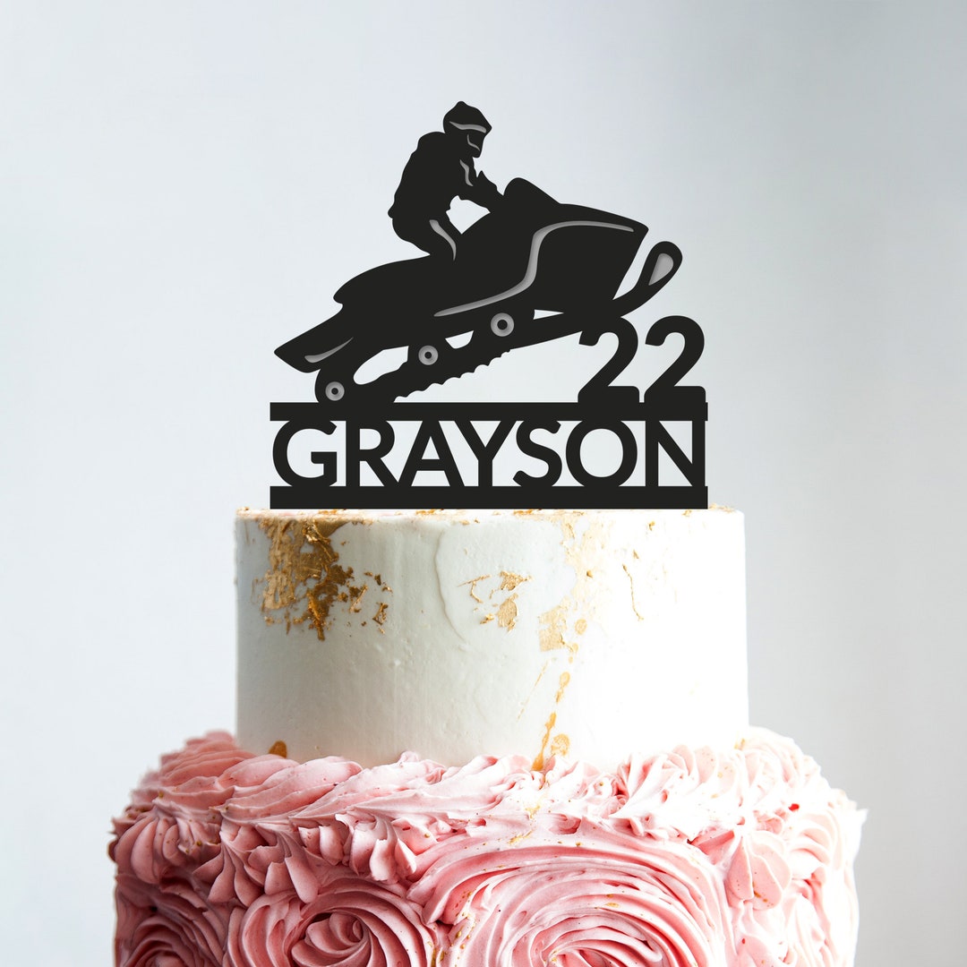 Snowmobile Cake Topper Birthdaycustom Cake Topper Snowmobile - Etsy