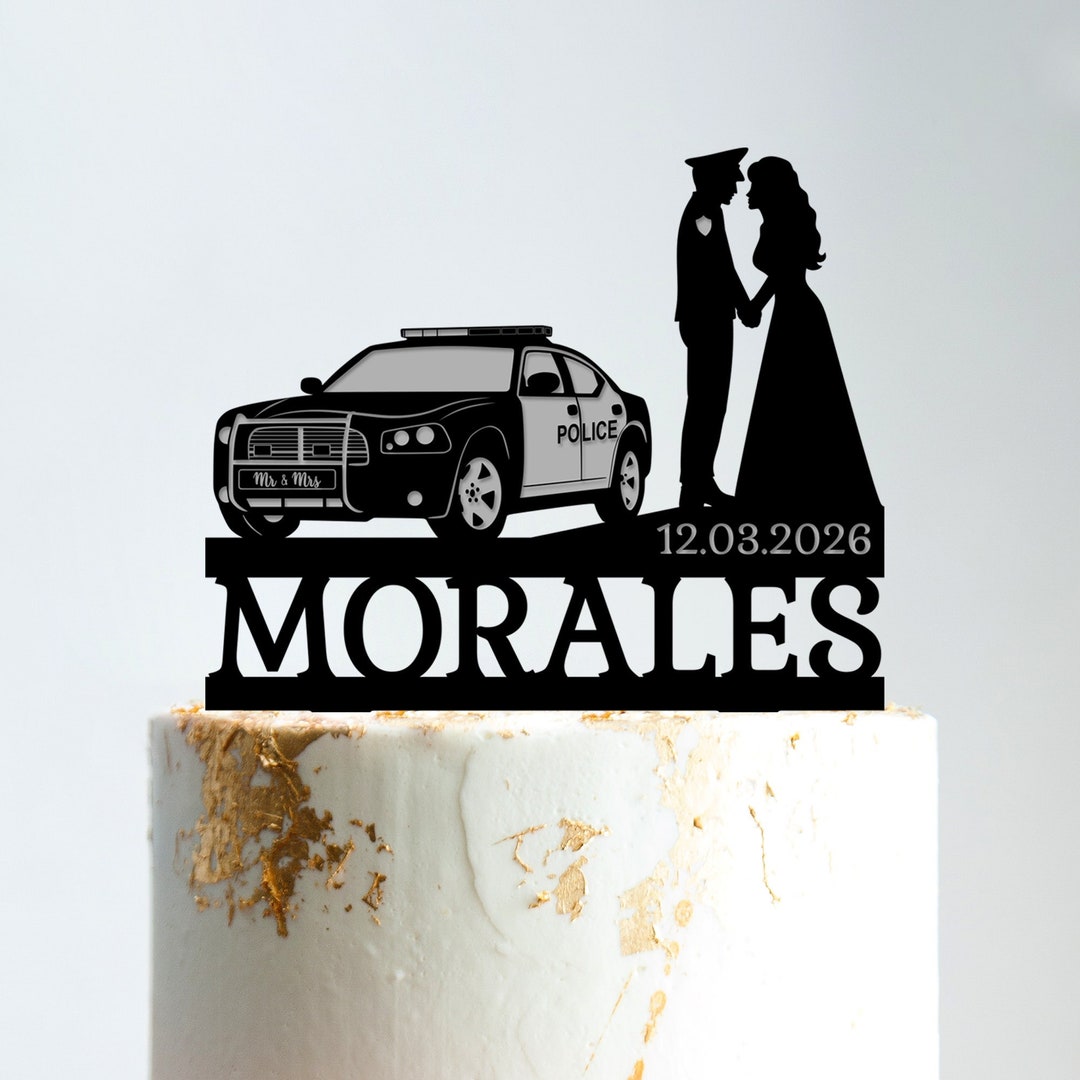 Police Wedding Cake Topper, Police Car Cake Topper, Police Officer ...