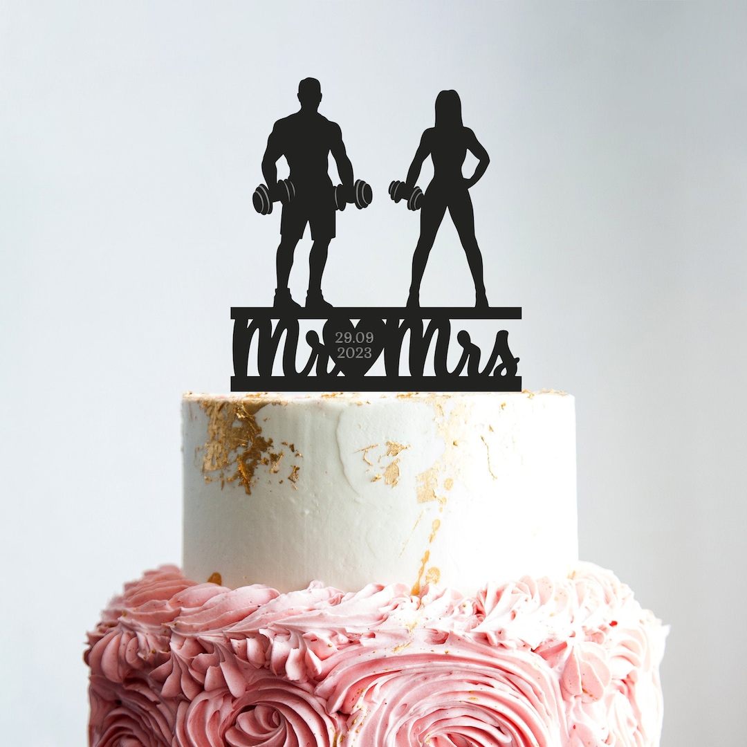 Topper de pastel de bodas de fitness personalizado, topper de pastel de ...