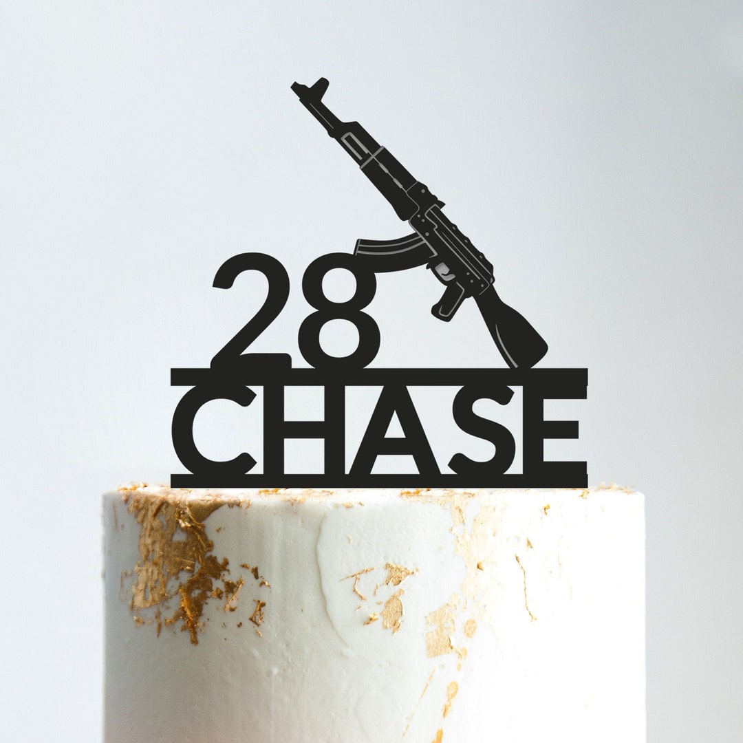 Gun Cake Topper Birthday,gun Lover Birthday Cake Topper,custom Gun ...