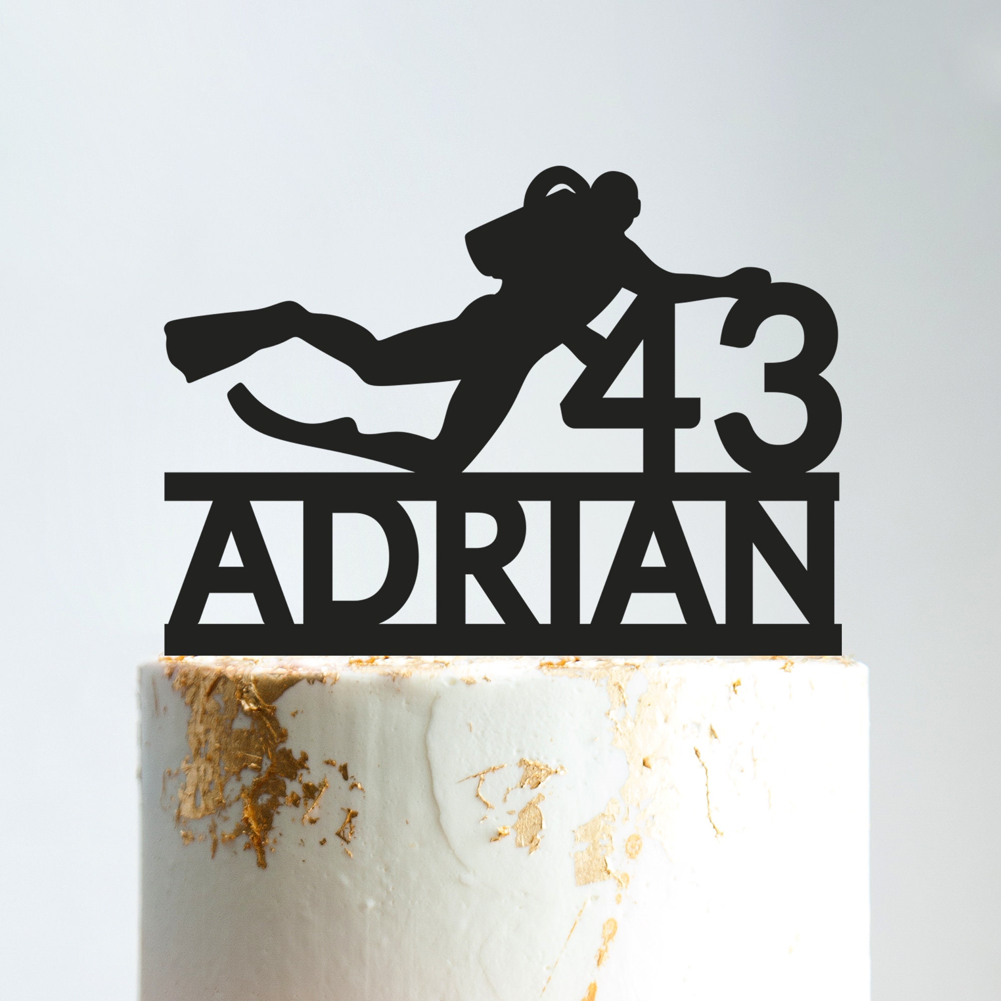 Diver birthday cake topperdiving cake topperscuba dive | Etsy