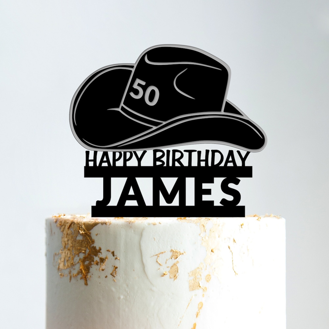 Cowboy Birthday Cake Topper, Happy Birthday Cowboy Cake Topper, Cowboy ...