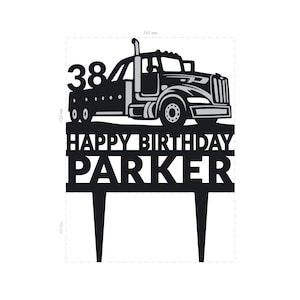 Truck Birthday Cake Topper,trucker Birthday Topper,driver Birthday Semi ...