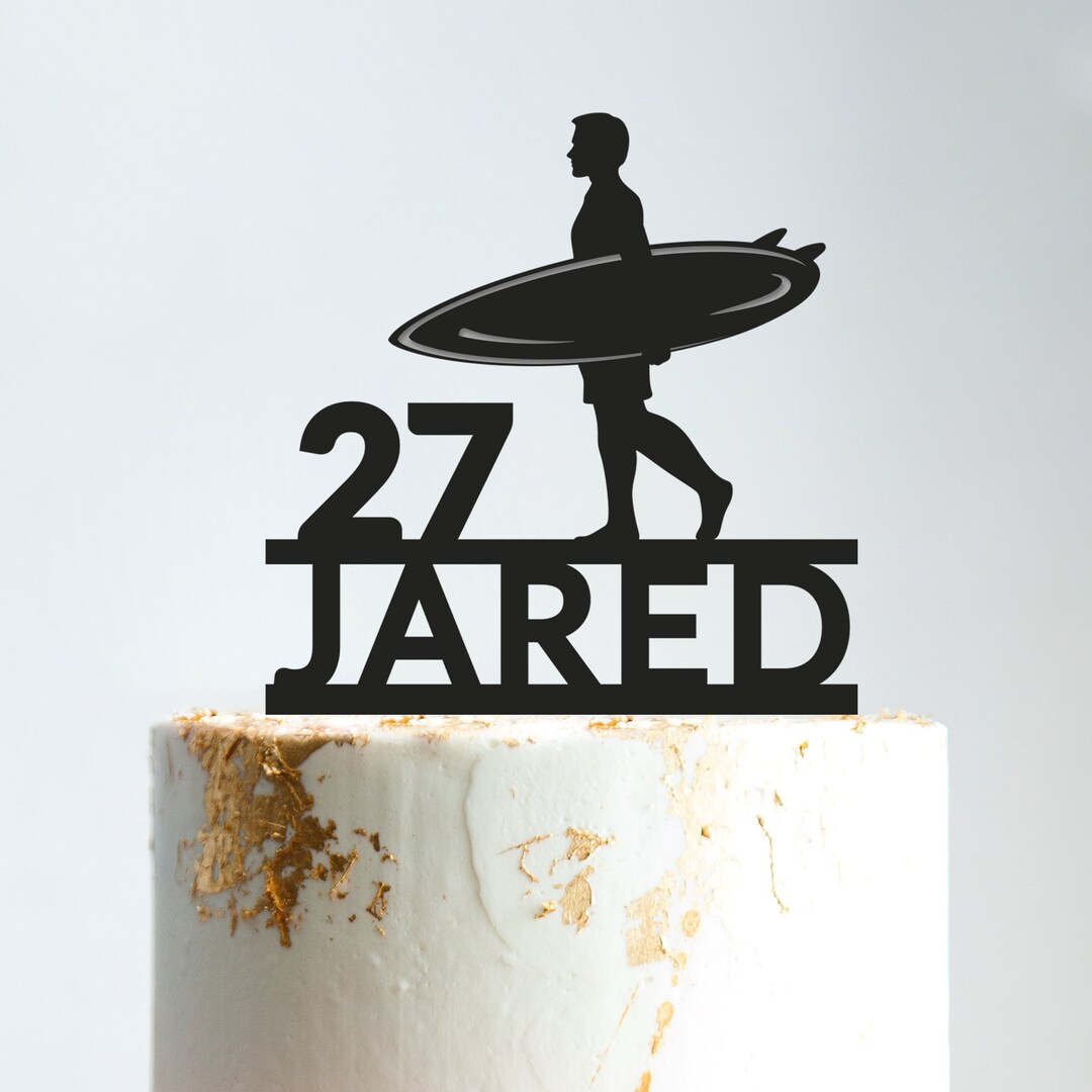 Surf Birthday Cake Topper,surfer Cake Topper Birthday,beach Surf ...