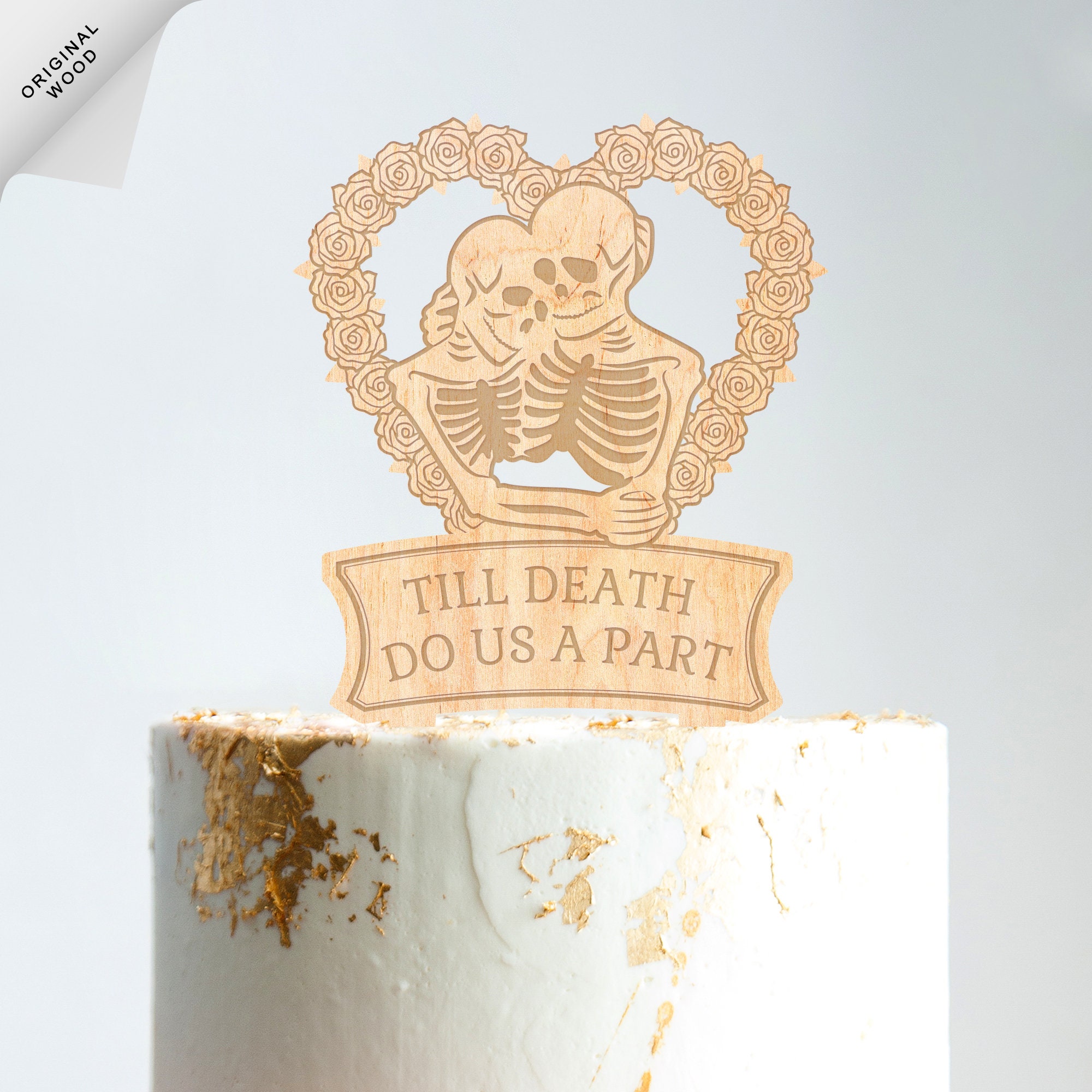 Till Death Do Us Part Cake Topper,skull Wedding Cake Topper, Halloween ...