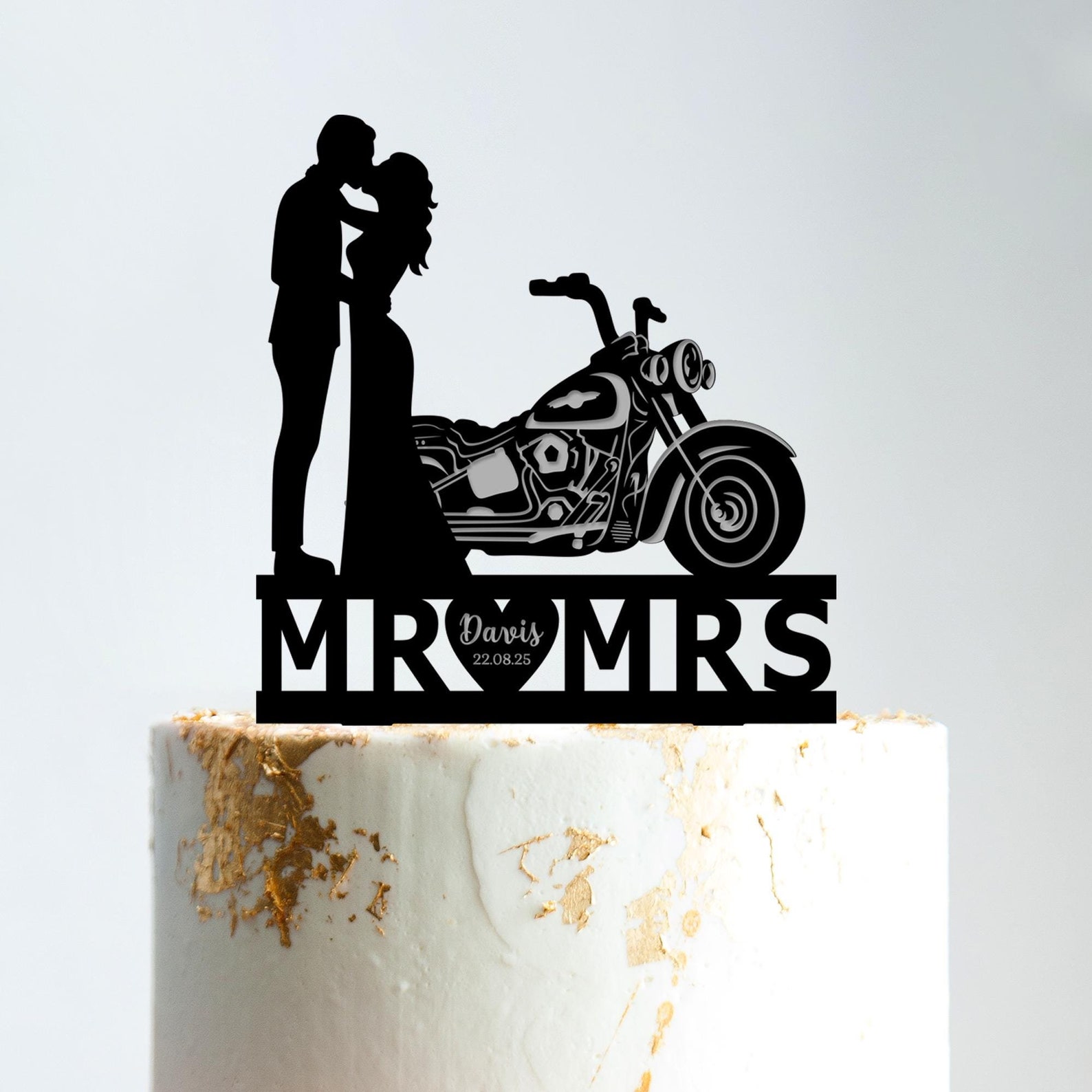 Wedding Cake Topper, Motorcycle Cake Topper, Biker Cake Topper, Custom ...