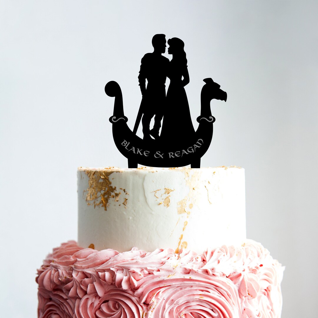 Custom Viking Ship Wedding Cake Topper,viking Cake Topper,bride Groom ...