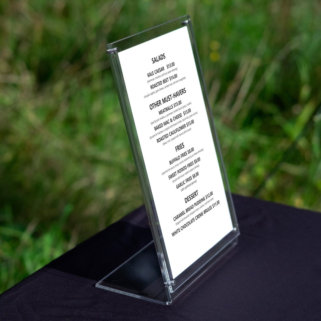 Acrylic Menu Holder, Transparent Table Menu, Acrylic Sign Holder ...