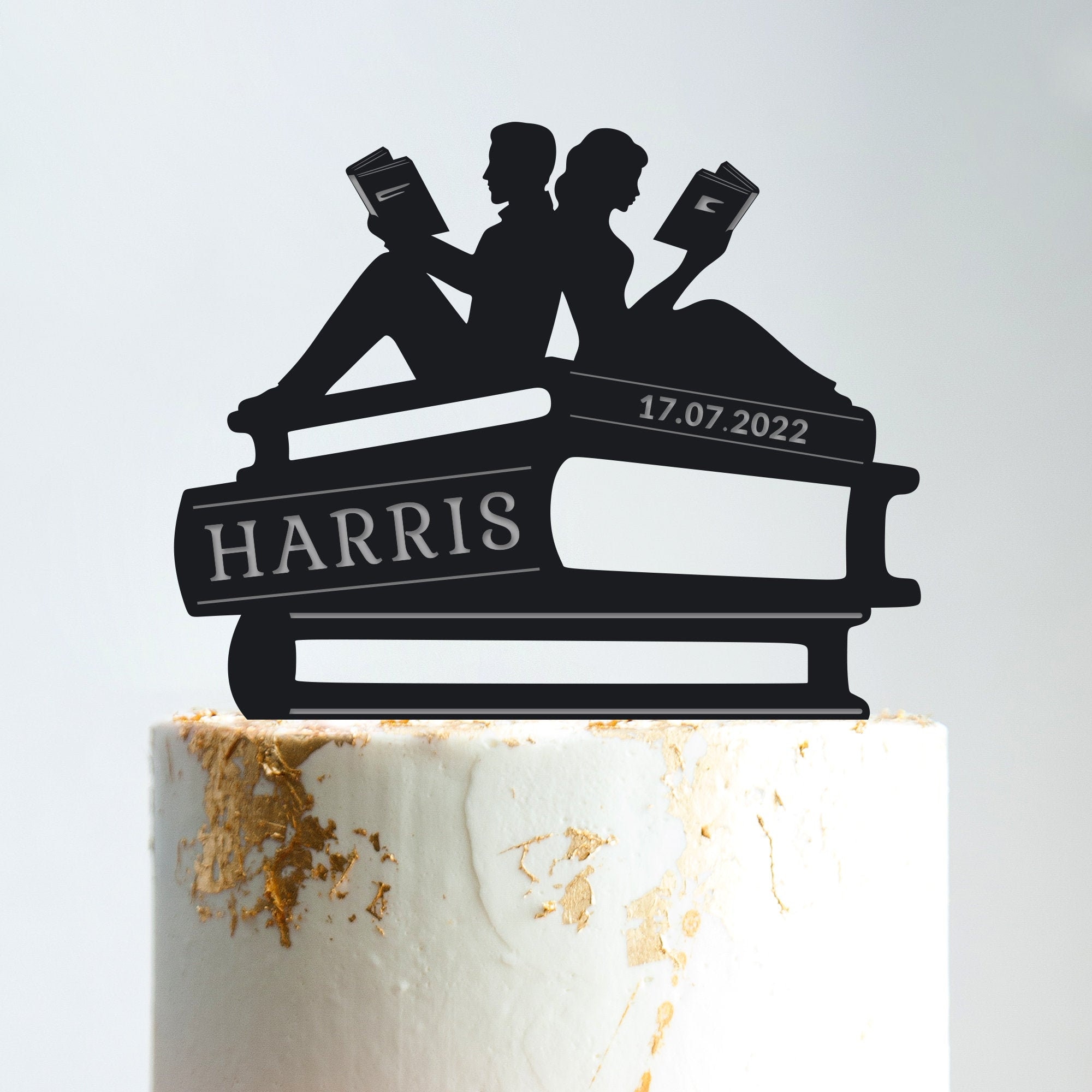 Book Cake Topper Weddingliterary Wedding Cake Toppercomic | Etsy Canada