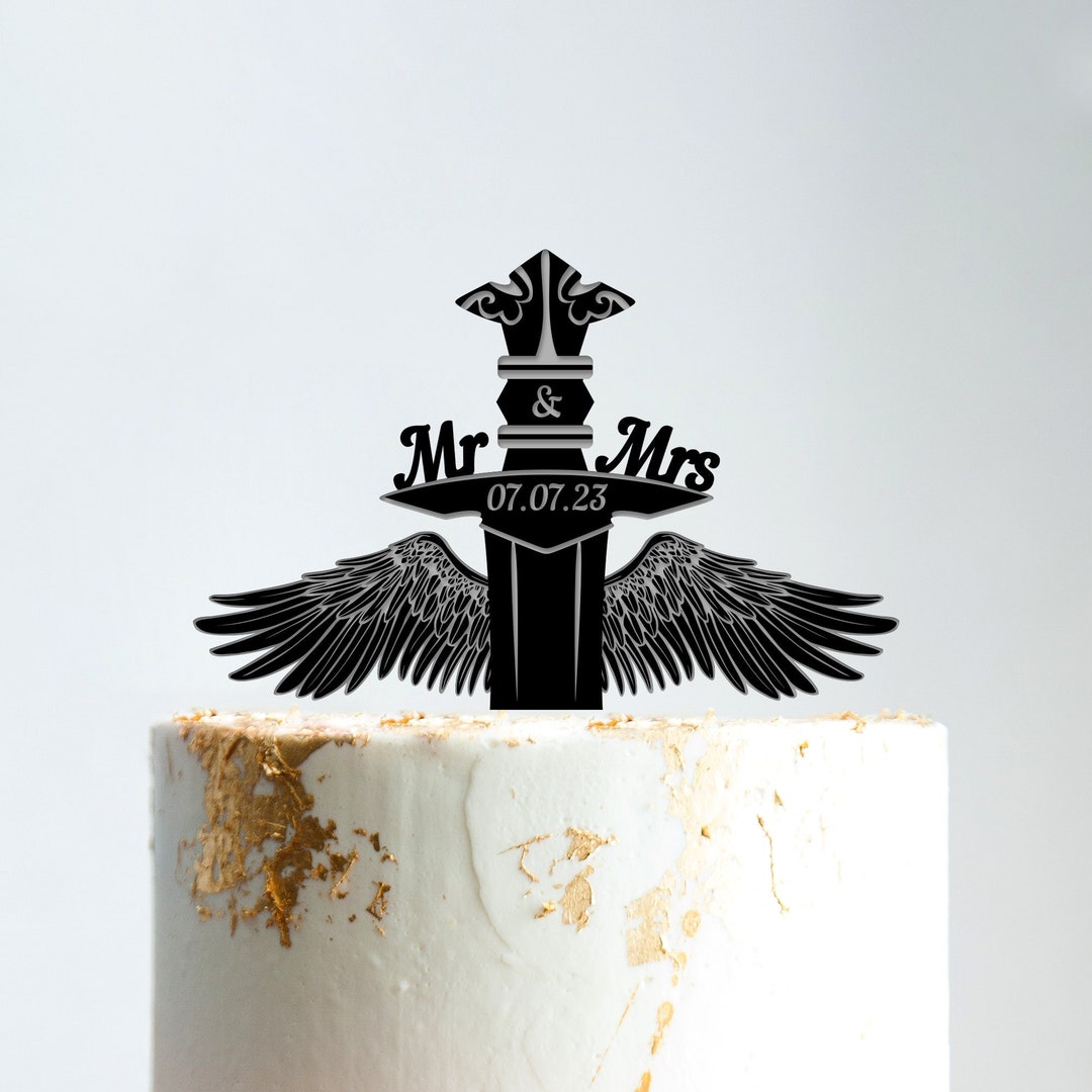 Sword Wedding Cake Topper, Medieval Sword Mr Mrs Topper, Custom Viking ...