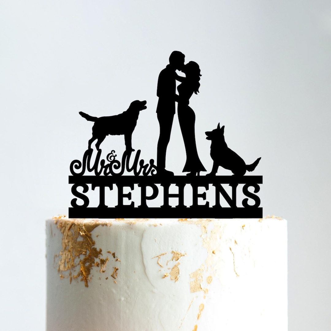 German Shepherd Wedding Cake Topper, Labrador Retriever Bride and Groom ...