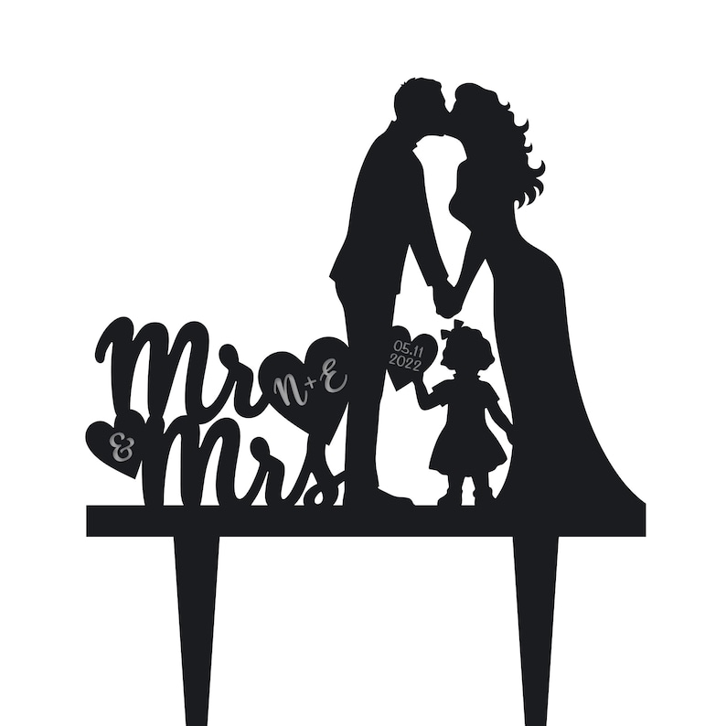 Custom Family Cake Topper With Girlfamily Wedding Kids Cake | Etsy