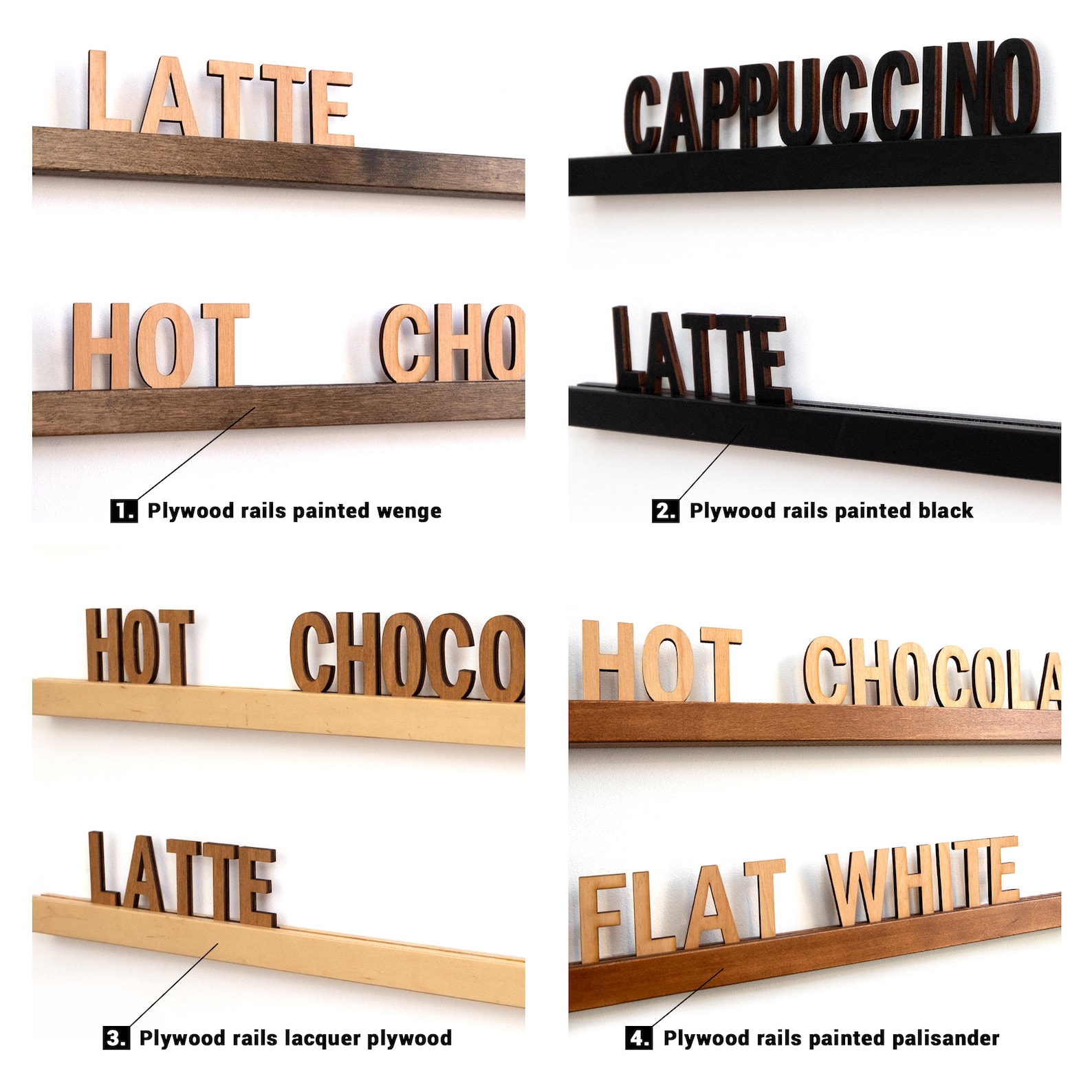 Menu Board, Changeable Menu Rails, Wall Mounted Menu Board, Wooden ...