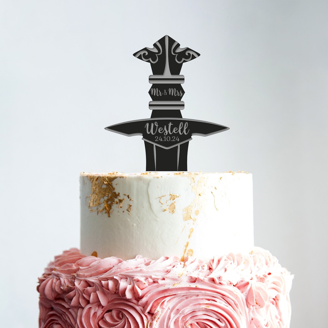 Sword Wedding Cake Topper,medieval Sword Wedding Cake Topper,custom ...