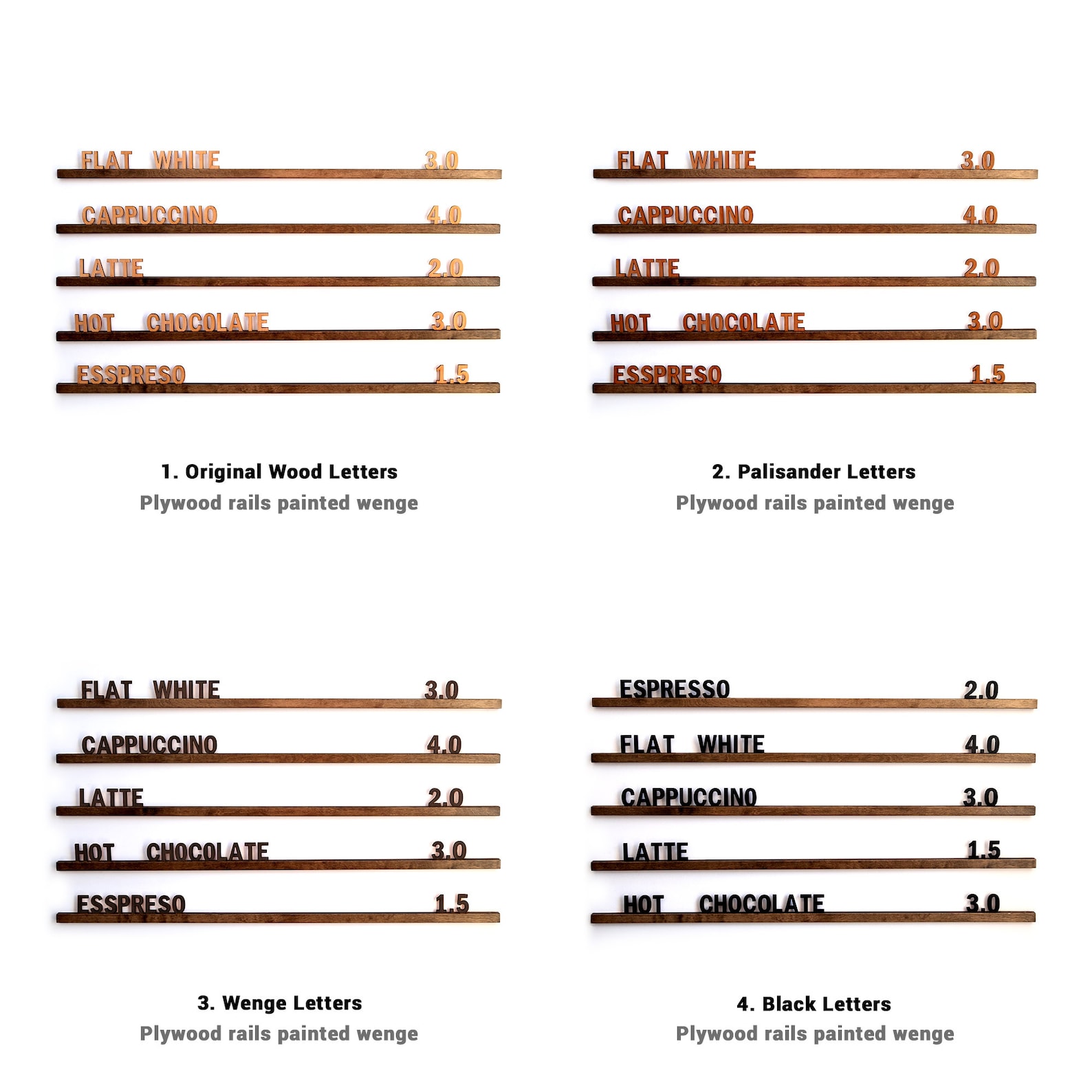 Wall Mounted Menu Rails With Changeable Letters,cafe Wall Menu,menu ...