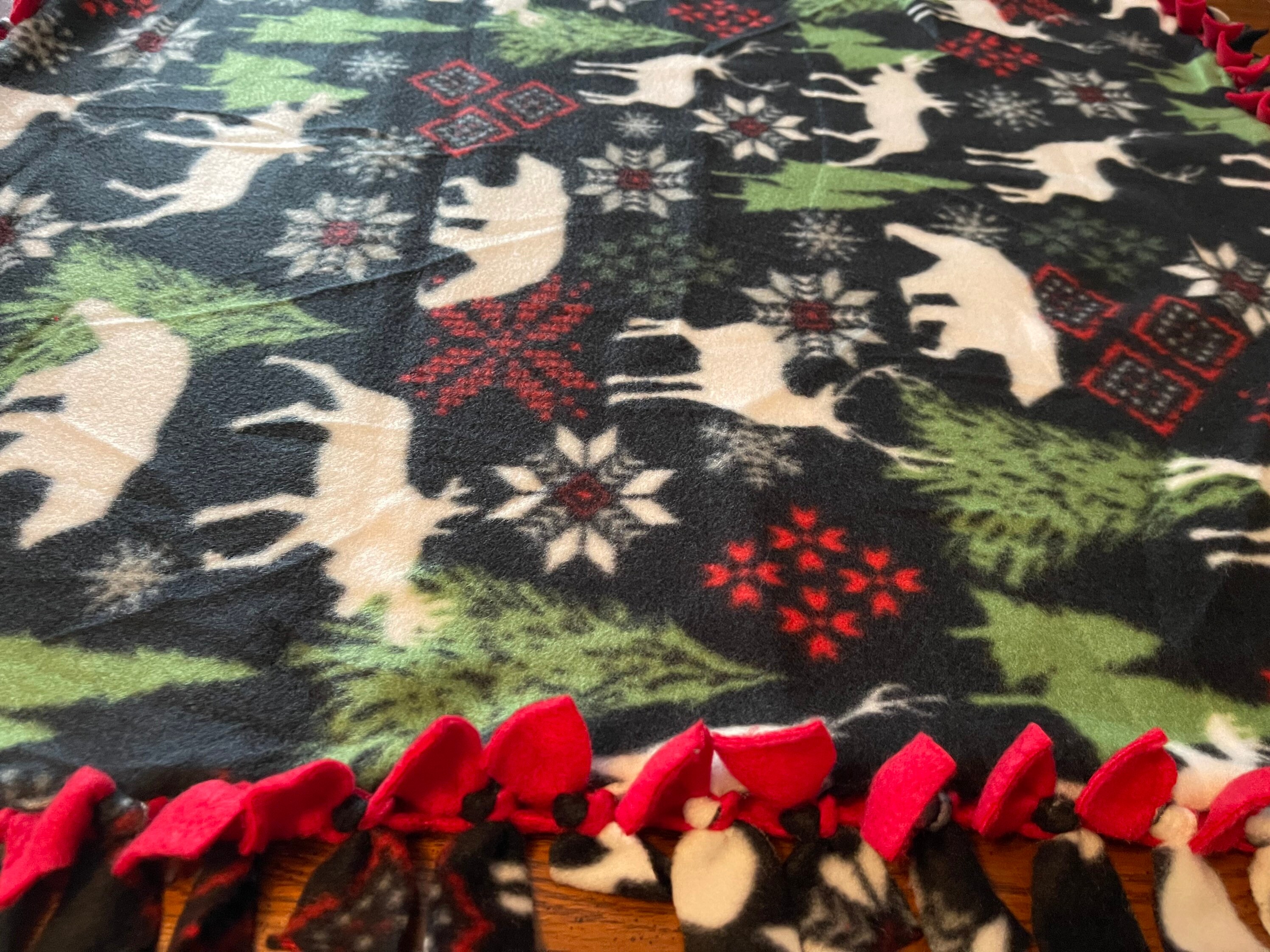 Wildlife Winter Handtied Fleece Lap Blanket - Etsy